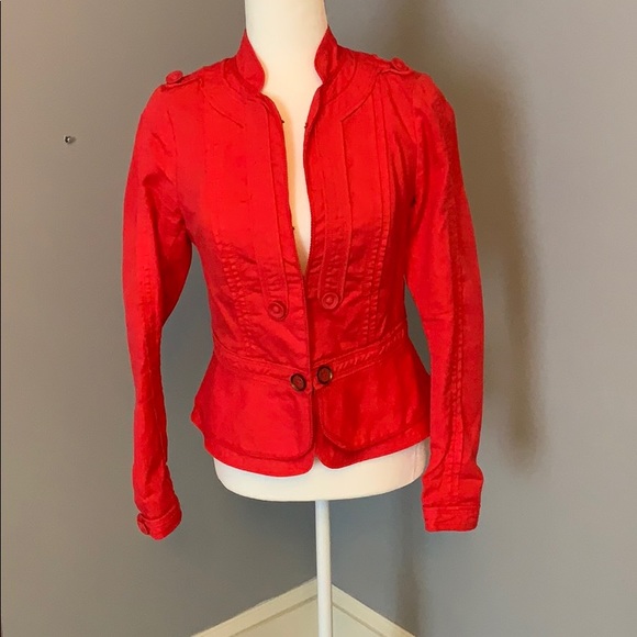 elevenses | Jackets & Coats | Elevenses Red Cottonlinen Jacket Size 4 ...